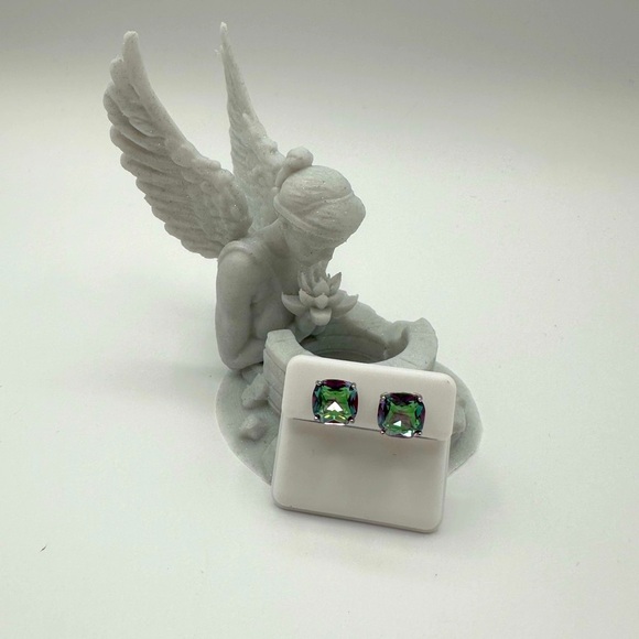 Jewelry | Sterling Silver Mystic Topaz Earrings With Angel Statue ...